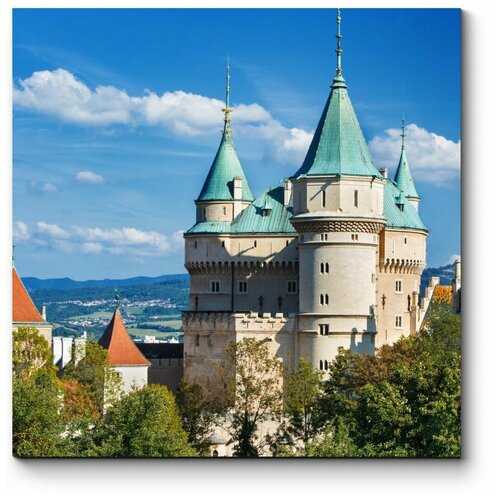 Модульная картина Замок в Словакии 110x110