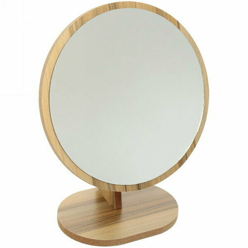 Зеркало настольное в деревянной оправе «High Tech - Fashion Tu» круг, 17*17см