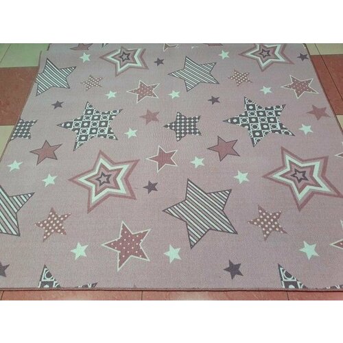 Детский ковер-палас звезды сияют розовый Детский коврик 3 x 6 м.