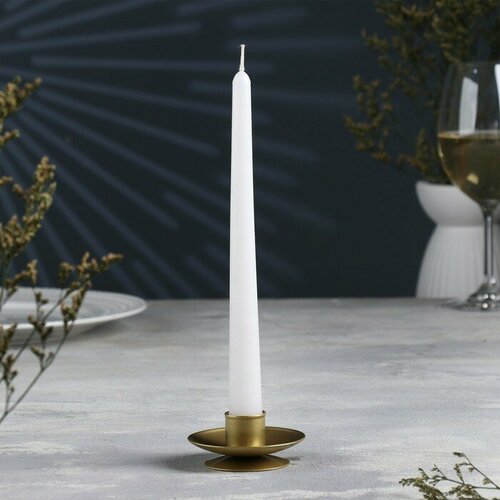 Подсвечник "Лотос 2H" металл на одну свечу, 7,5х2,5 см, золотой 9928315