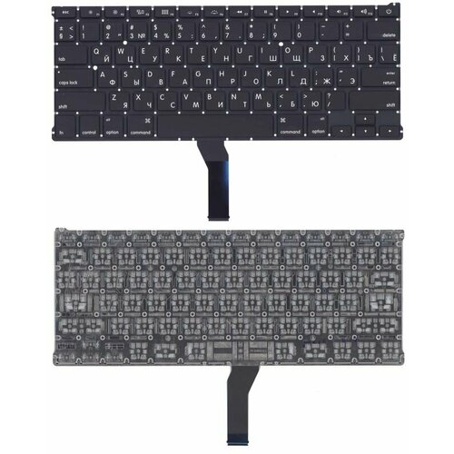 Клавиатура для ноутбука Amperin MacBook A1369 2011+ черная с подсветкой, плоский ENTER
