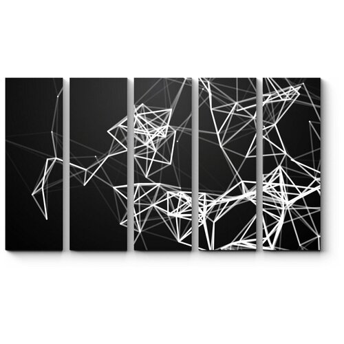Модульная картина Сияющие линии на черном 140x84