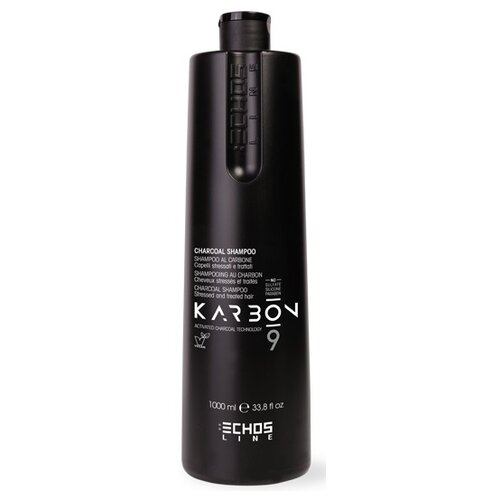Echosline шампунь Karbon 9 Charcoal Угольный для волос, страдающих от химических процедур и стресс-факторов, 1000 мл