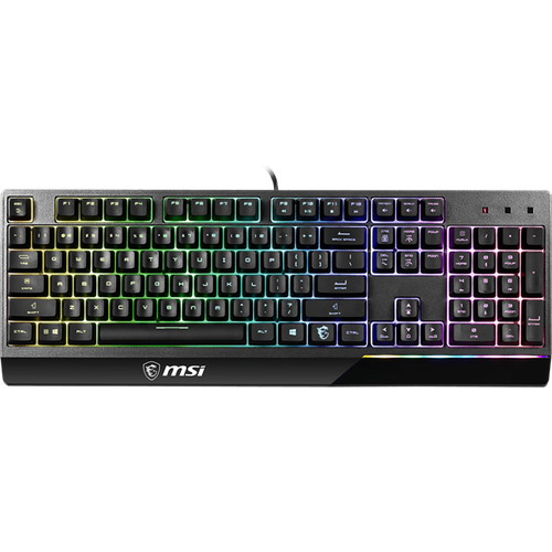 Клавиатра проводная Gaming Keyboard MSI VIGOR GK30, Wired, Mechanical-like plunger switches. 6 zones RGB lighting with several lighting effects. Anti-ghosting Capability. Water Resistant (spill-proof), Black (S11-04RU236-CLA)