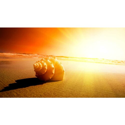 Картина на холсте 60x110 Альянс Лес "Море закат песок" на подрамнике / интерьер/ декор