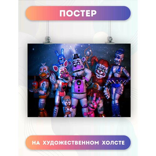 Постер на холсте Фнаф Five Nights at Freddy's игра пять ночей с Фредди 6 60х80 см