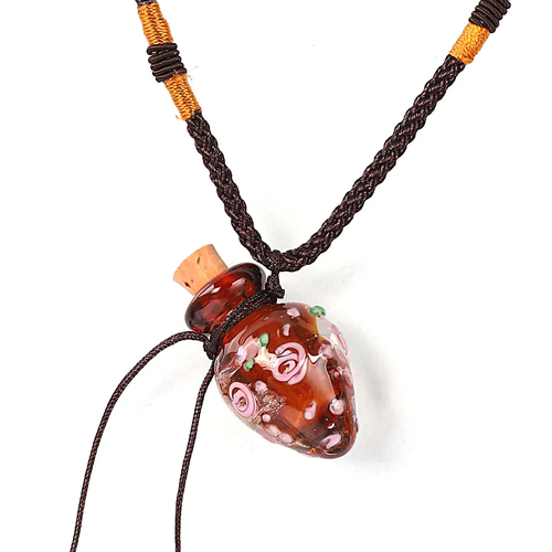 Аромакулон "Бутылка стеклянная коричневая" подвеска - медальон для эфирных масел