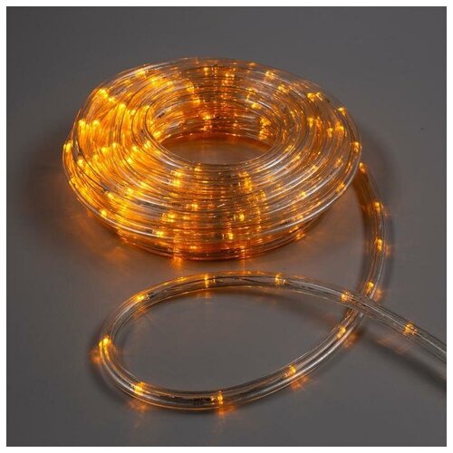 Световой шнур Luazon Lighting 10 мм, IP44, 10 м, 24 LED/м, 220 В, 8 режимов, свечение жёлтое