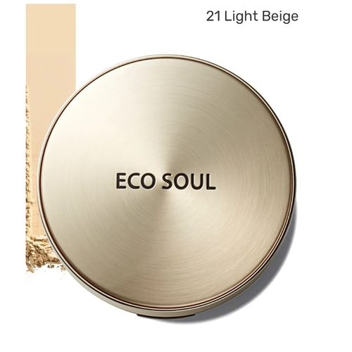 The Saem, Пудра для лица компактная золотая 21 тон Eco Soul Luxury Gold Pact 21 Natural Beige 9гр