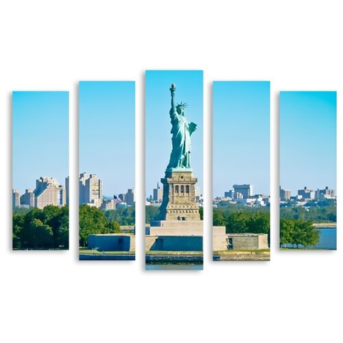 Модульная картина на холсте "Статуя Свободы" 120x84 см