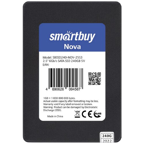 Твердотельный накопитель SmartBuy Nova 240 ГБ SATA SBSSD240-NOV-25S3