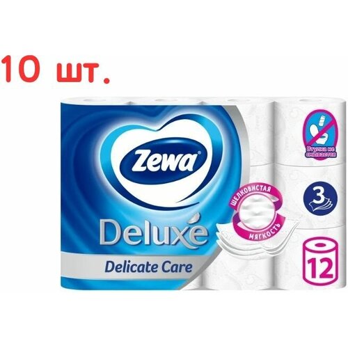 Туалетная бумага Deluxe 12 рулонов, 3 слоя (10 шт.)