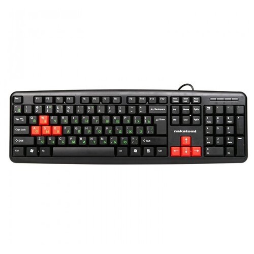 Клавиатура NAKATOMI KN-02U Black-Red USB черный/красный