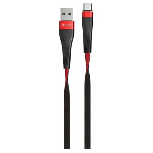 Кабель Hoco U39 Slender USB - USB Type-C, 1.2 м, 1 шт., красный/черный