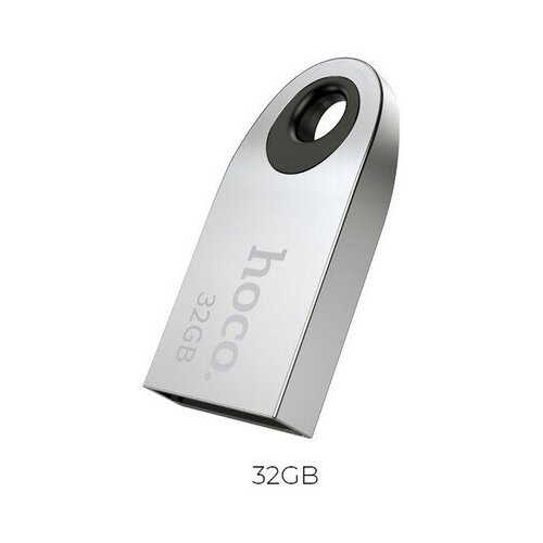 Флешка Hoco UD9 Insightful, 32 Гб, USB2.0, чт до 25 Мб/с, зап до 10 Мб/с, металл, серая