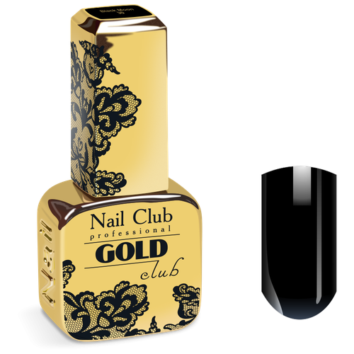Nail Club professional Эмалевый гель-лак для ногтей с липким слоем GOLD CLUB 30 Black Moon, 13 мл.