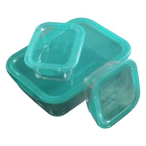 Luminarc Набор контейнеров Keep'N Box 2х0.38 л, 1.9л, 19x25 см, прозрачный/бирюзовый