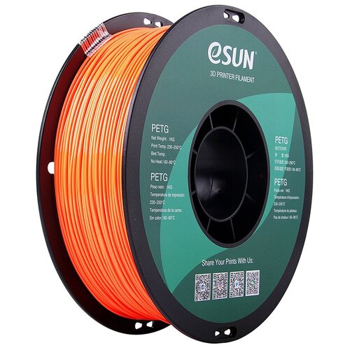 Esun Катушка PETG-пластика ESUN 1.75 мм 1кг, ярко-оранжевая