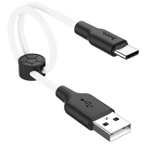 USB кабель Hoco X21 Plus Silicon Type-C (L=0.25м) черный с белым