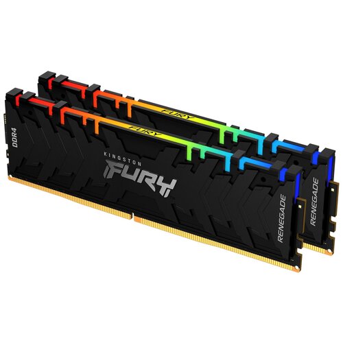 Оперативная память для компьютера 16Gb (2x8Gb) PC4-36800 4600MHz DDR4 DIMM CL19 Kingston FURY Renegade RGB (KF446C19RBAK2/16)