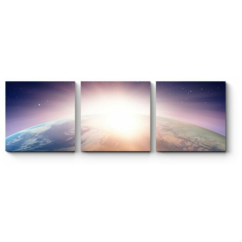 Модульная картина Захватывающий закат над Землей 80x27