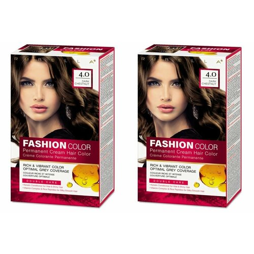 RuBella Краска для волос Fashion Color, тон 4.0 Dark Chestnut, 50/50/15 мл, 2 уп