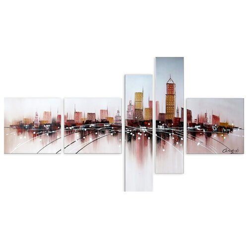Модульная картина на холсте "Городская суета" 150x89 см