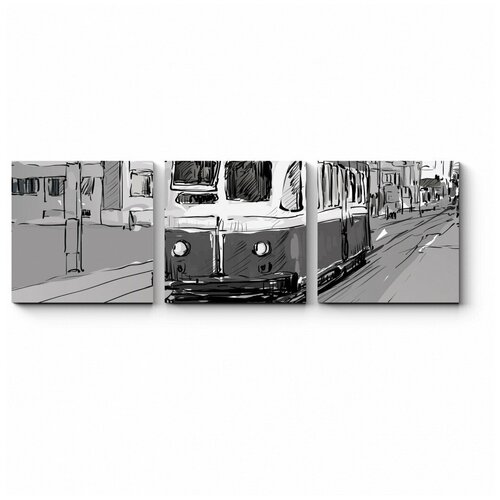 Модульная картина Лондонский трамвай 100x33