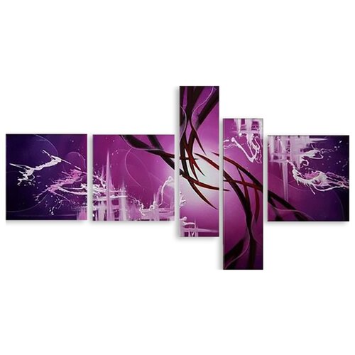 Модульная картина на холсте "Фиолетовая абстракция" 170x96 см