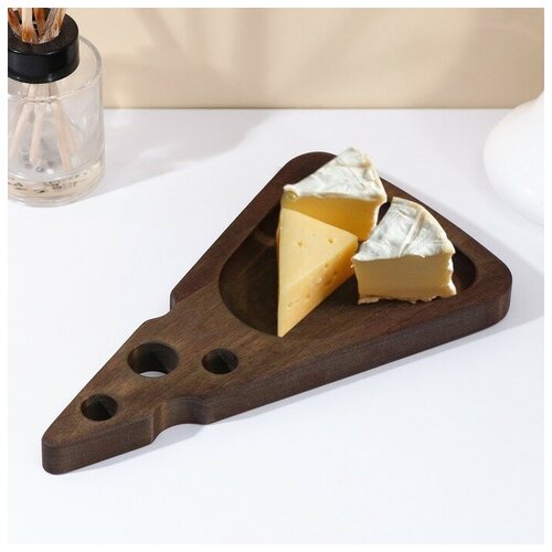 Доска для сыра Adelica «Для подачи», 24×14×1,8 см, массив берёзы, цвет шоколадный