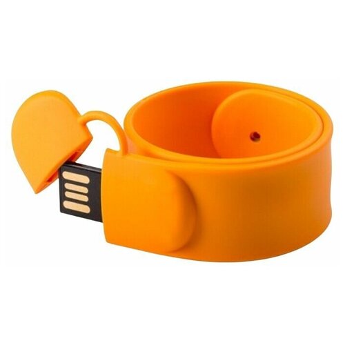 Подарочная флешка slap-браслет оранжевый 4GB
