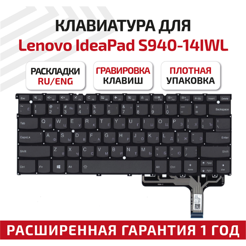 Клавиатура (keyboard) PP2SXB-RU для ноутбука Lenovo IdeaPad S940-14IWL, черная