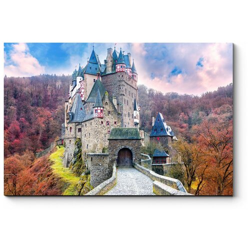 Модульная картина Сказочный замок в горах 40x27