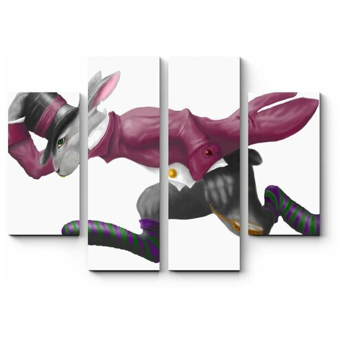 Модульная картина Кролик с часами130x98