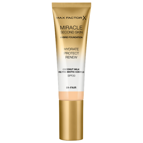 Max Factor Тональный крем Miracle Touch Second Skin, SPF 20, 30 мл/50 г, оттенок: 01 fair