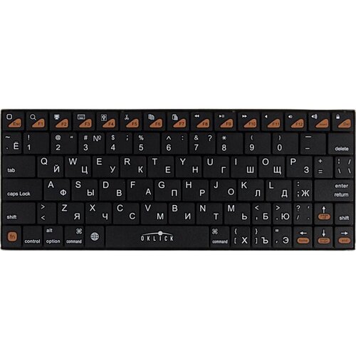 Клавиатура Oklick 840S черный USB беспроводная BT slim
