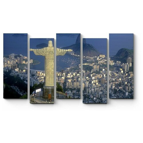 Модульная картина Над ночным Рио-де-Жанейро 220x127