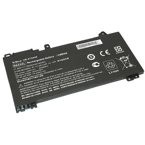 Аккумулятор (Батарея) для ноутбука HP ProBook 430 G6 (RE03-3S1P) 11,55V 3500mAh REPLACEMENT черная