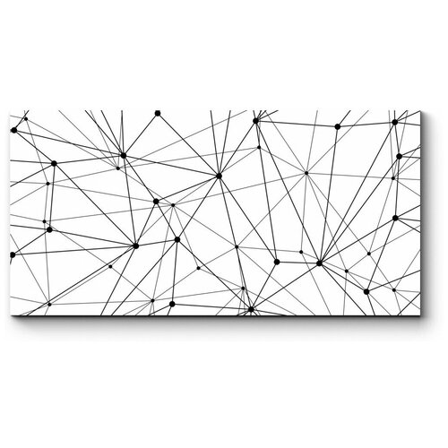 Модульная картина Точки и линии 130x65