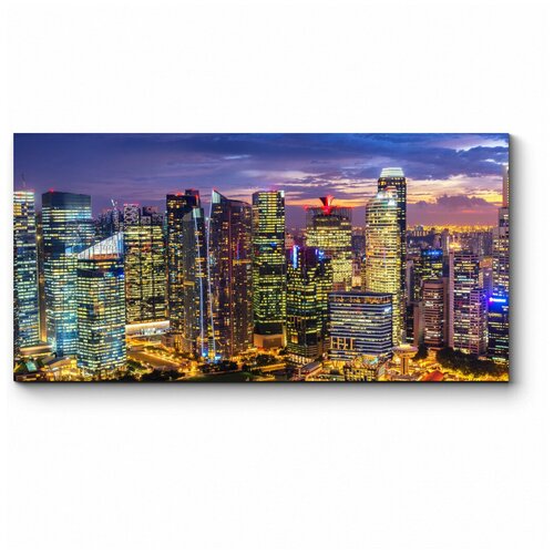 Модульная картина Чудесный закат в сердце Сингапура 40x20