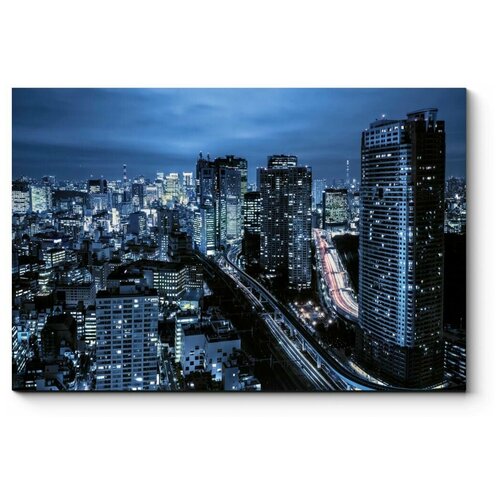 Модульная картина Токийские небоскребы ночью 80x53