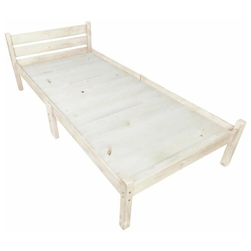 Кровать односпальная Классика Компакт сосновая со сплошным основанием, без покраски, 80х190 см
