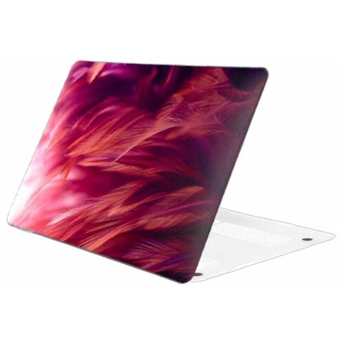 Чехол накладка для ноутбука Apple Macbook Pro 14 дюймов M1 2021 A2442 с рисунком (розовые перья)