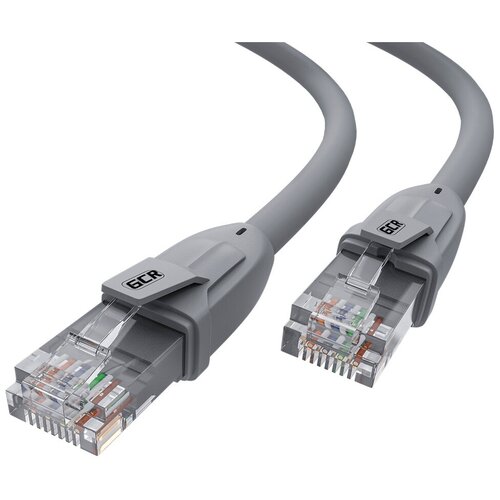 Профессиональный патч-корд UTP кат.6, серый, GCR, литой, ethernet high speed 10 Гбит/с, компьютерный кабель для интернета 0.75м