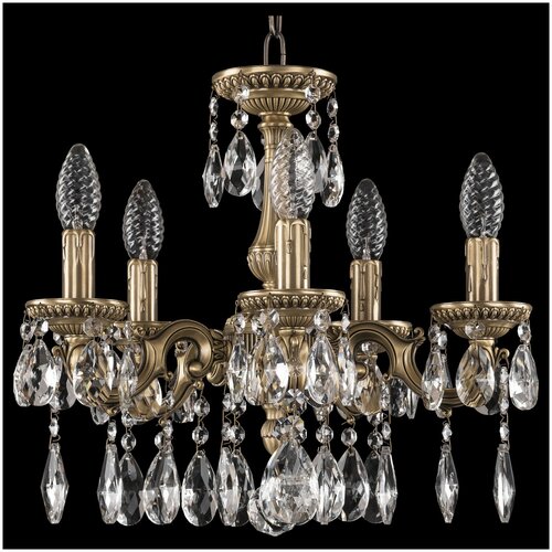 Люстра Bohemia Ivele Crystal 75101/5/125 A FP, E14, 200 Вт, кол-во ламп: 5 шт., цвет: бронзовый