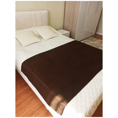 Покрывало - дорожка на кровать "Кружева" Канвас 80х240 см, коричневый