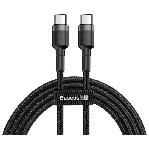 Кабель Baseus Cafule USB Type-C - USB Type-C, 1 м, 1 шт., черный/серый