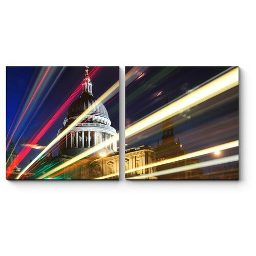 Модульная картина Огни ночного Лондона 100x50