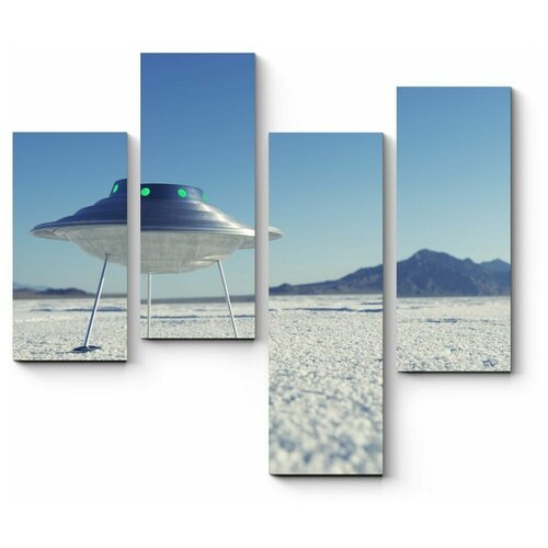 Модульная картина Летающая тарелка в пустыне 144x135