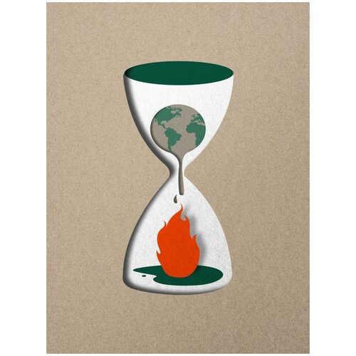 Постер / Плакат / Картина Планета как песочные часы 40х50 см в раме